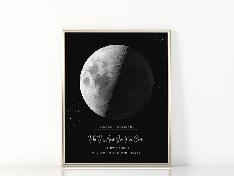 Custom Moon Phase Birth Poster Printable Wall Art | New Baby Gift, Baby ...