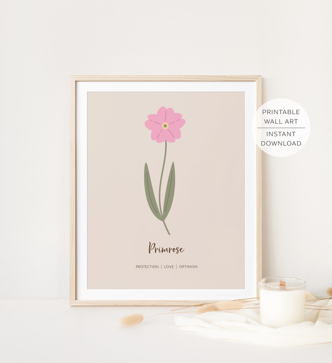 PRIMROSE February Birth Month Flower Printable Wall Art, Primrose ...