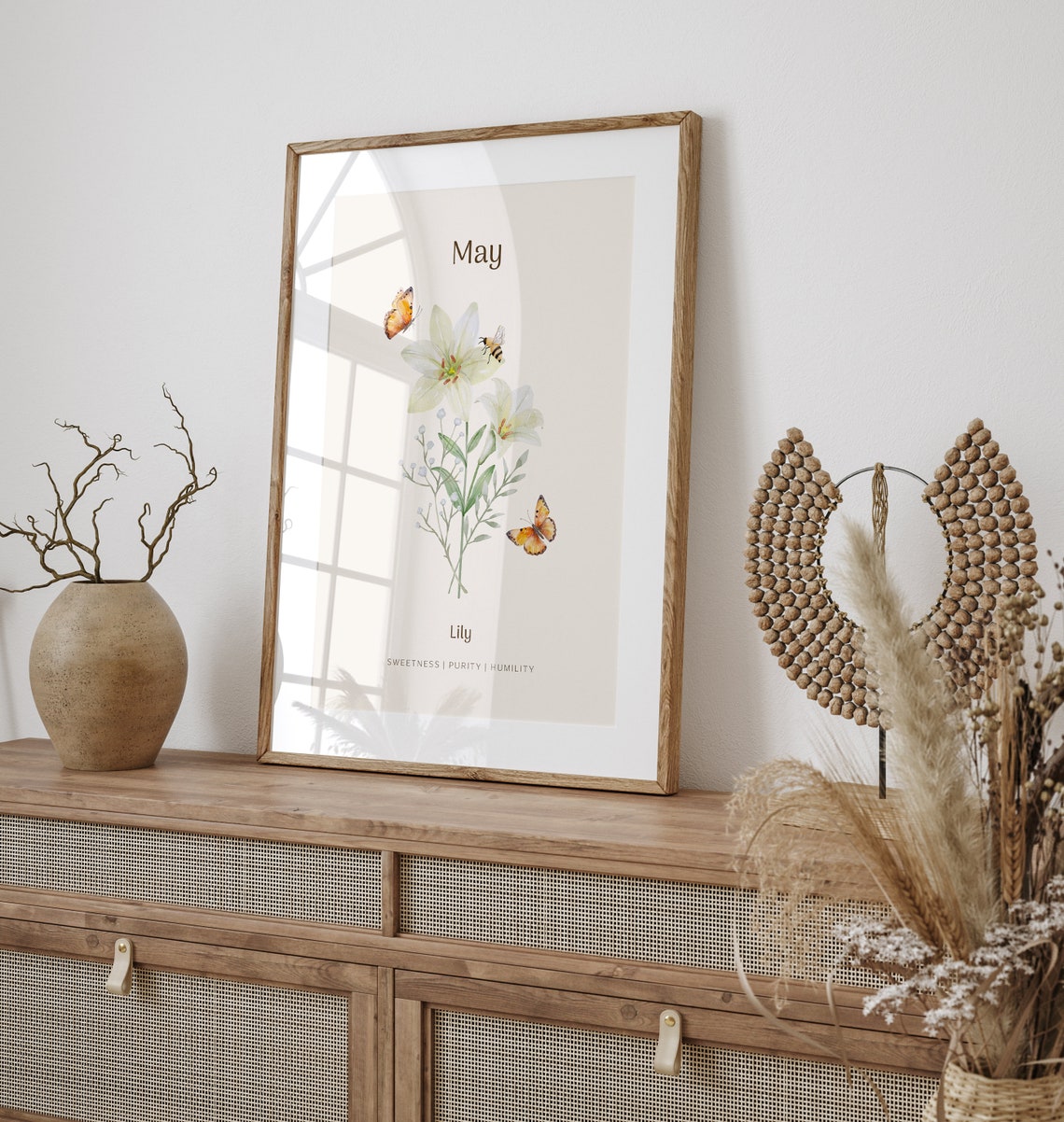 LILY May Birth Month Flower Printable Wall Art, Lily Birth Flower ...