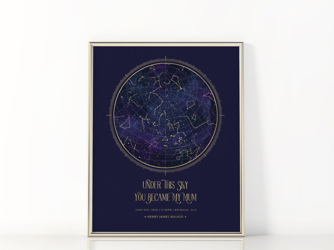 Custom Mother's Day Star Map Printable Wall Art, Unique Mother's Day ...
