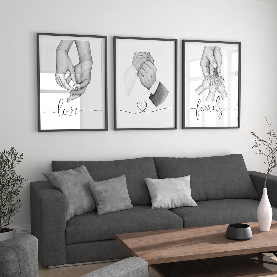 Personalised Love Story Printable Wall Art | Custom Family Print, Family Hands Print, Family ...
