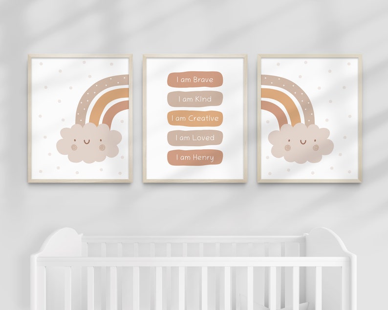 Personalised BOHO Affirmations Printable Wall Art, Name Print, Set of 3 ...