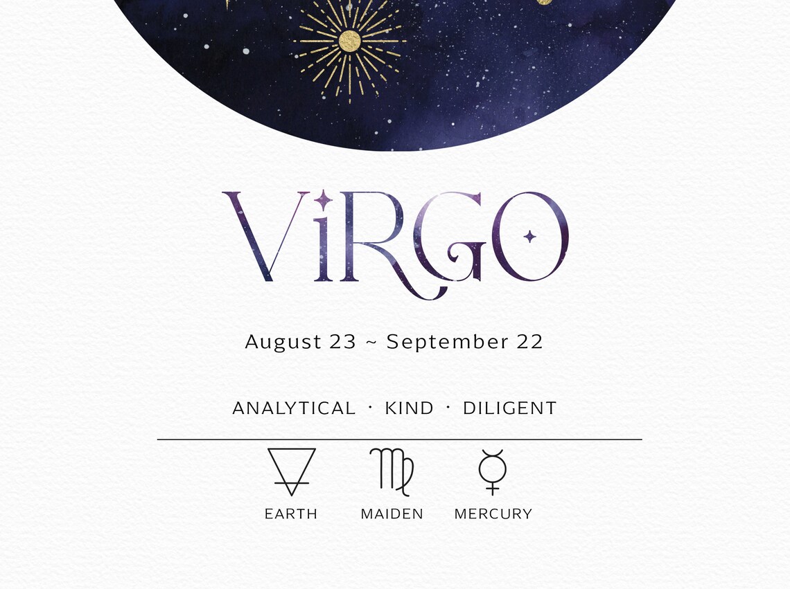 Virgo Star Sign Art Printable, Zodiac Constellation Poster | Instant ...