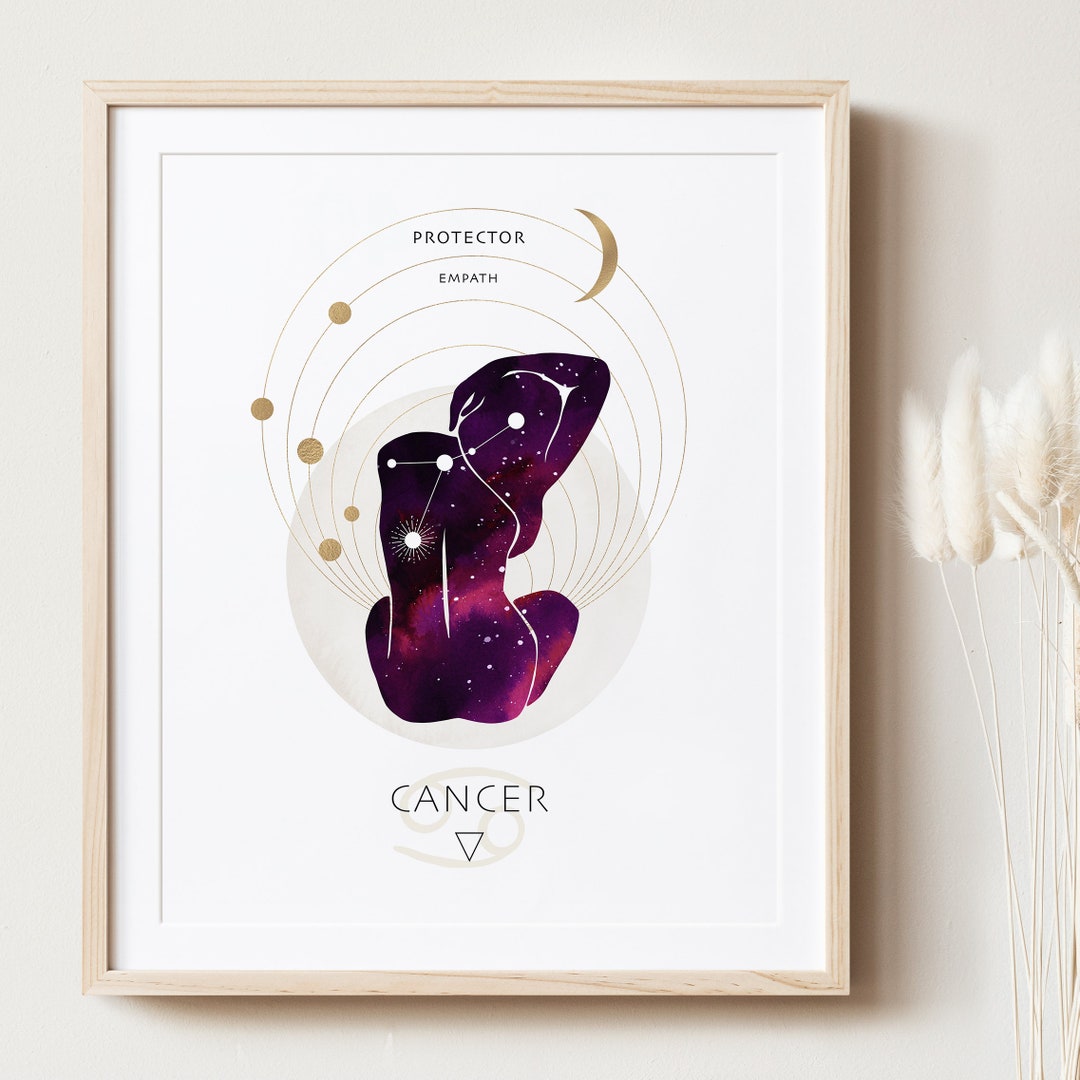 Cancer Zodiac Goddess Art Printable, Astrology Constellation | Instant ...