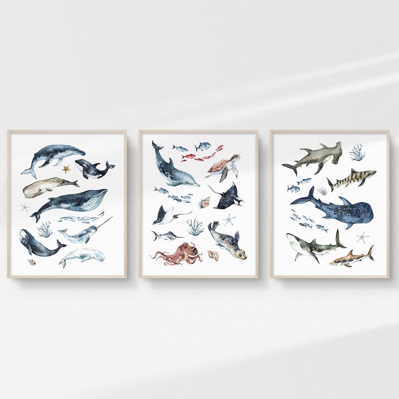 Sea Animals Print - Etsy