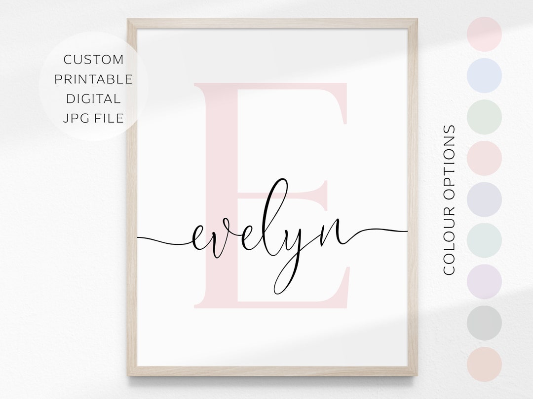 MODERN Personalised Letter NAME Printable Wall Art Girls Room - Etsy