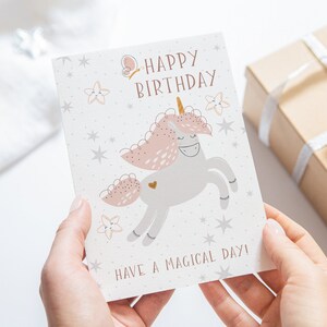 PRINTABLE Happy Birthday Card, Unicorn Birthday Card, Girls Birthday ...