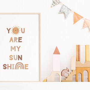 BOHO You Are My Sunshine Printable Wall Art, Nursery Art, Set of 3, Sun ...