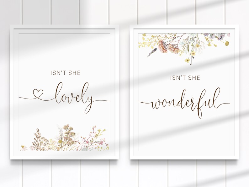 Isn’t She Lovely Isn’t She Wonderful | Printable Wall Art Girls Room ...