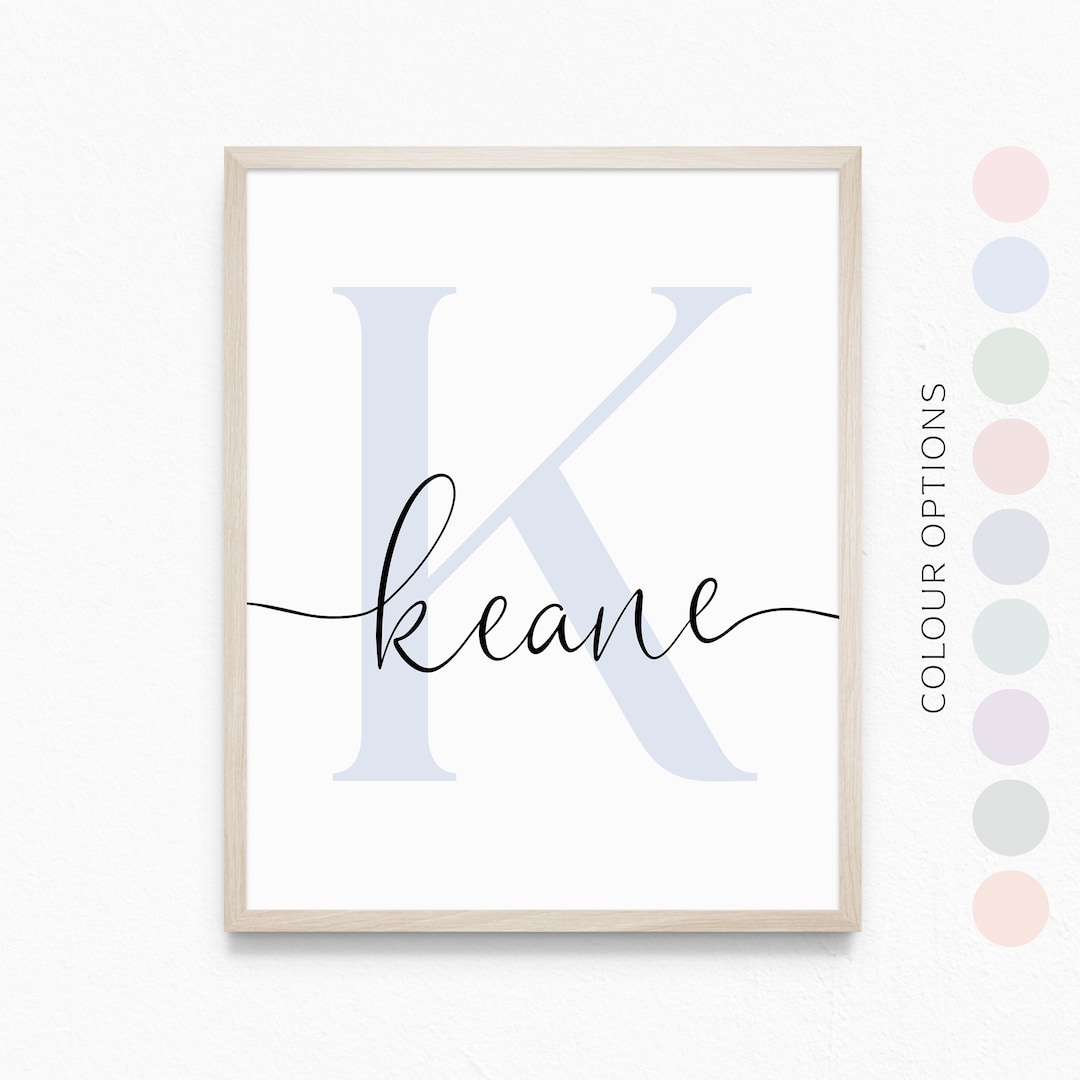MODERN Personalised Letter NAME Printable Wall Art Boys Room Decor ...