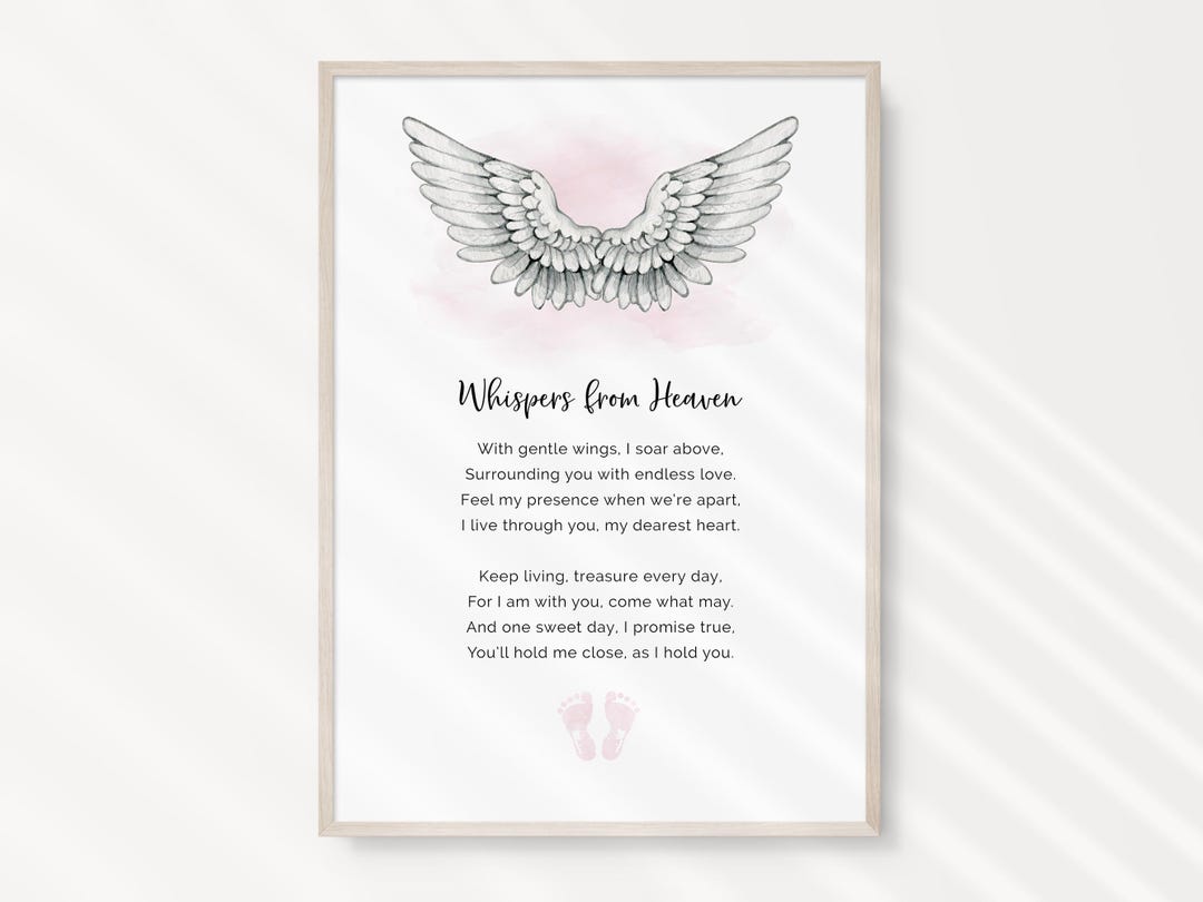Angel Baby Poem Printable Wall Art | Angel Wings, Baby Loss Poem ...