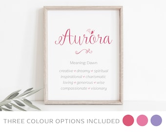 Aurora Name Art - Etsy