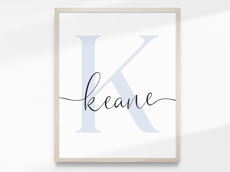 MODERN Personalised Letter NAME Printable Wall Art Girls Room Decor ...