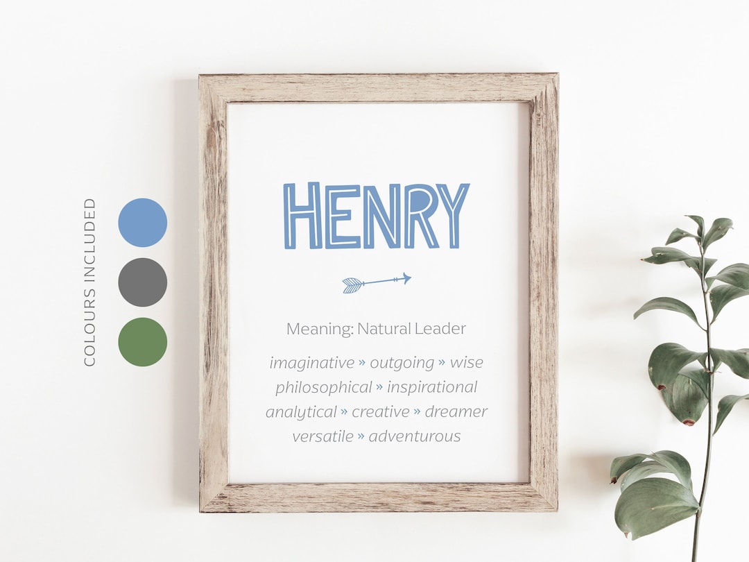 HENRY Name Meaning Printable Wall Art, Character Traits, Strengths ...