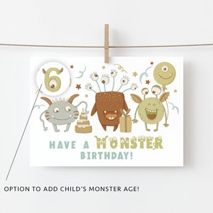 PRINTABLE Happy Birthday Card, Monster Birthday Card, Boy Birthday Card ...