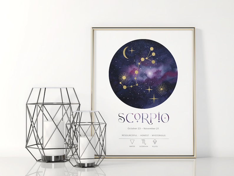 SCORPIO Printable Wall Art Zodiac Star Sign Poster Astrology - Etsy