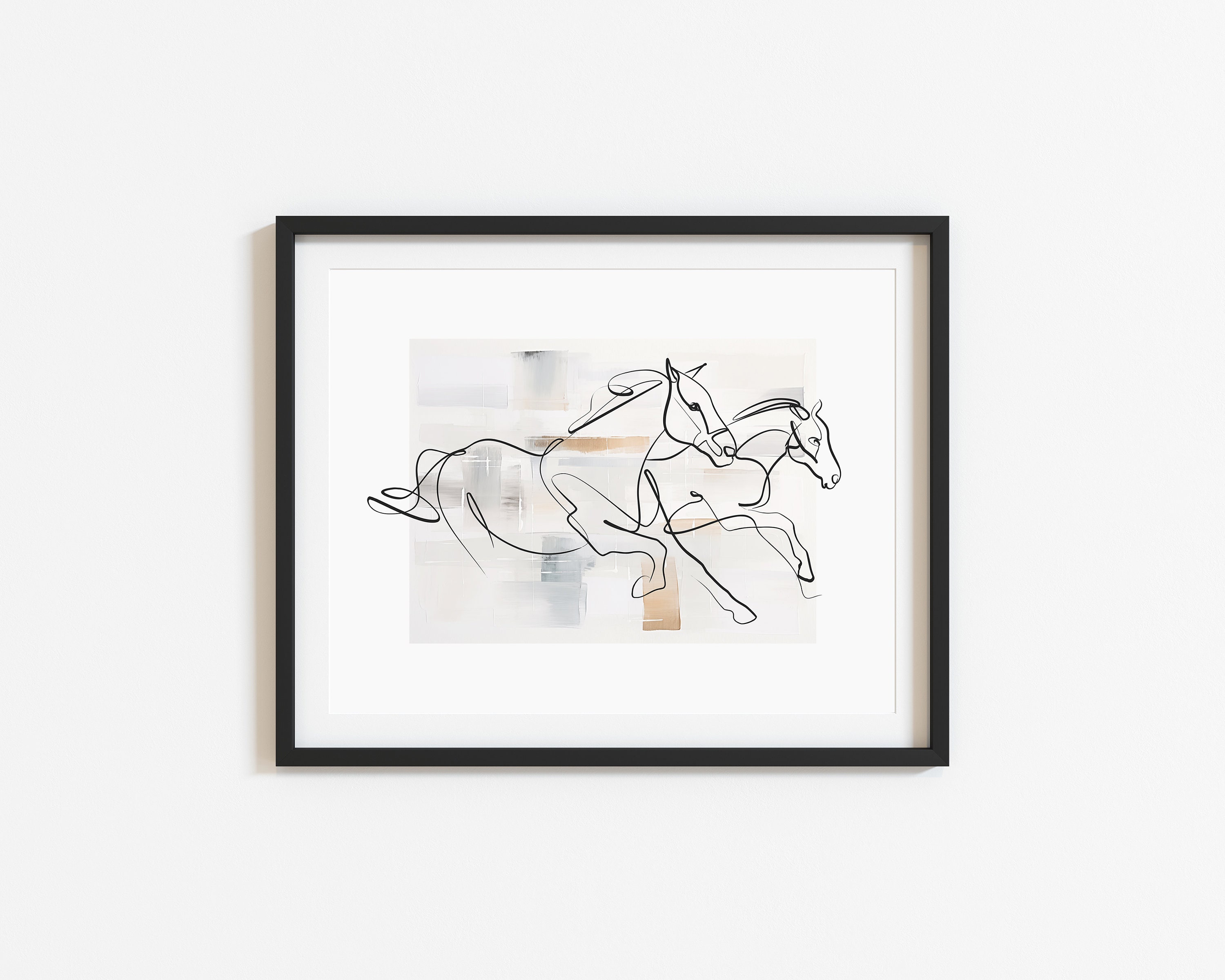 Galloping Horses Line Drawing: Printable Wall Art (instant Download) - Etsy