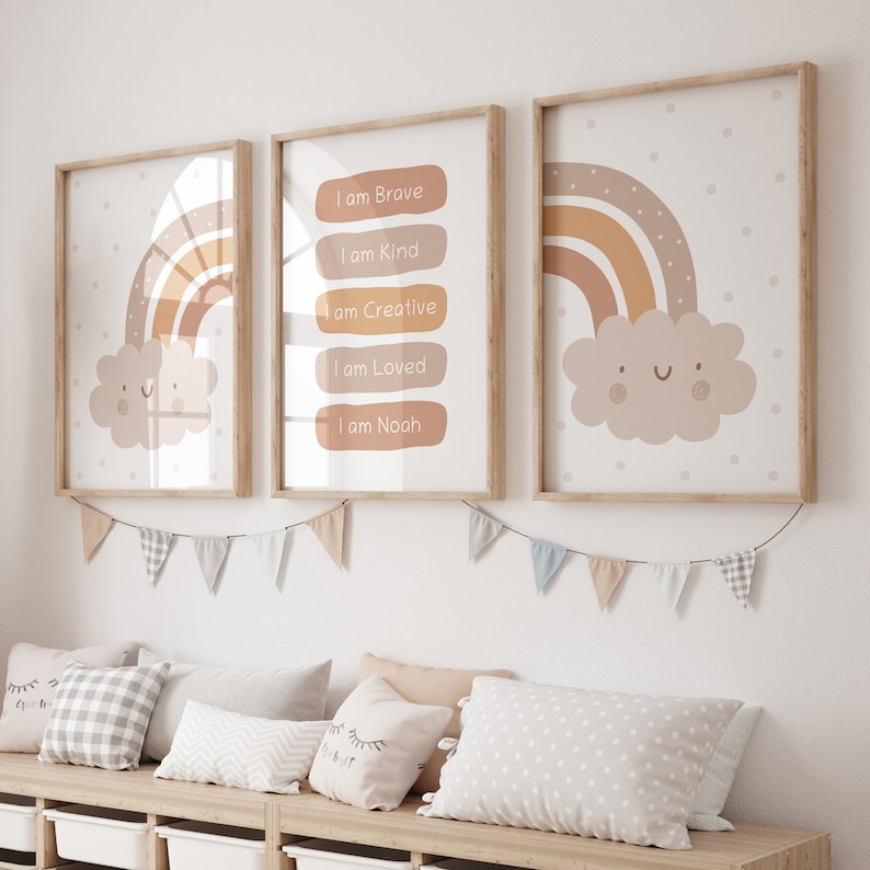 Personalised BOHO Affirmations Printable Wall Art, Name Print, Set of 3 ...
