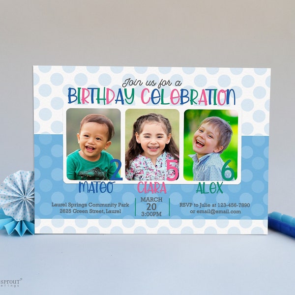 Triplets Birthday Cards - Etsy