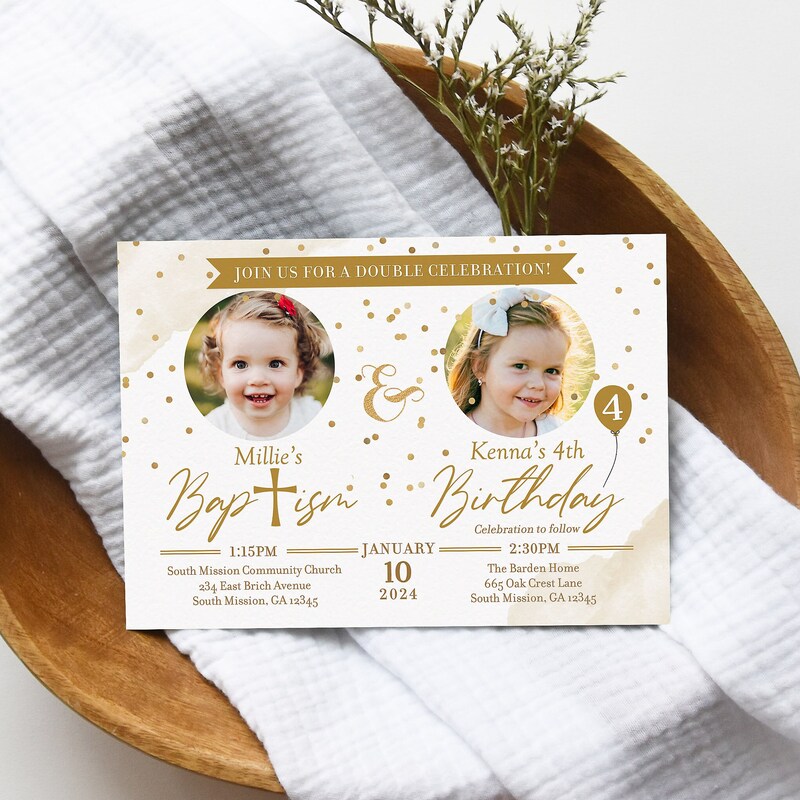 Baptism Photo Invitation - Etsy