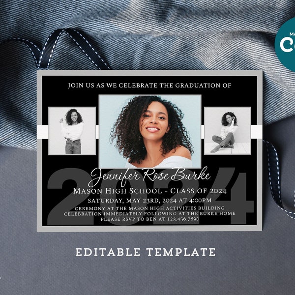 Graduation Photo Announcement 2024 Template - Etsy