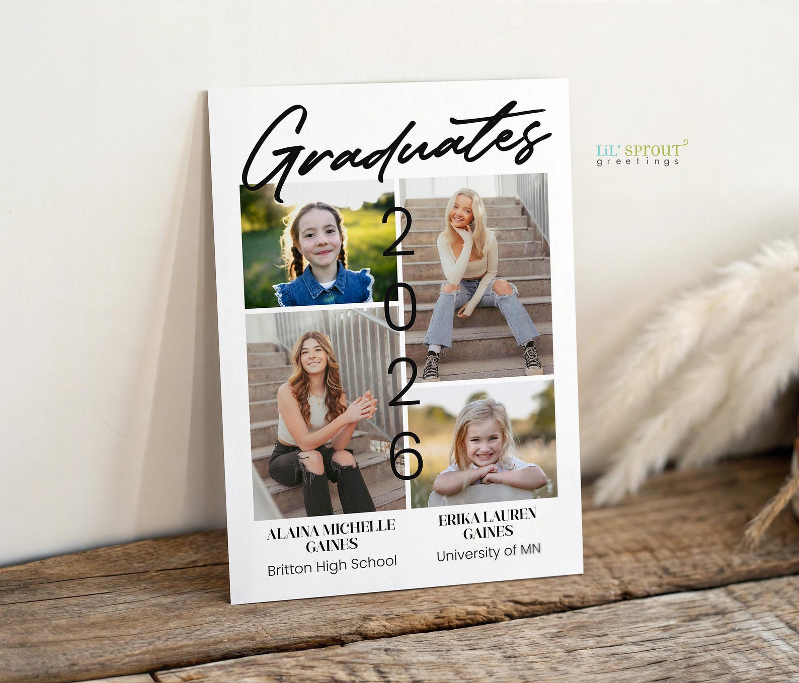 Sibling Joint Graduation Party Invitation, 2026 Double Grad Invite W ...