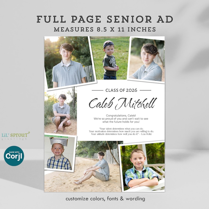 Senior Yearbook Ad - Etsy