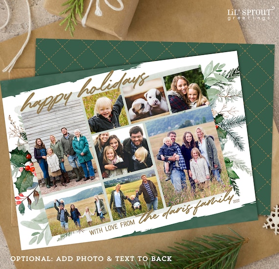 Tilt Collage Printable Holiday Photo Card - 5x7 Christmas Card ...