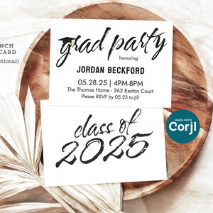Graduation Insert Card Template, Grad Party Announcement Insert ...