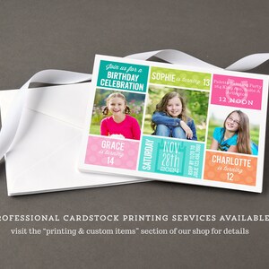 Sibling Triple Birthday Party Invitation, Three Birthday Invite for ...