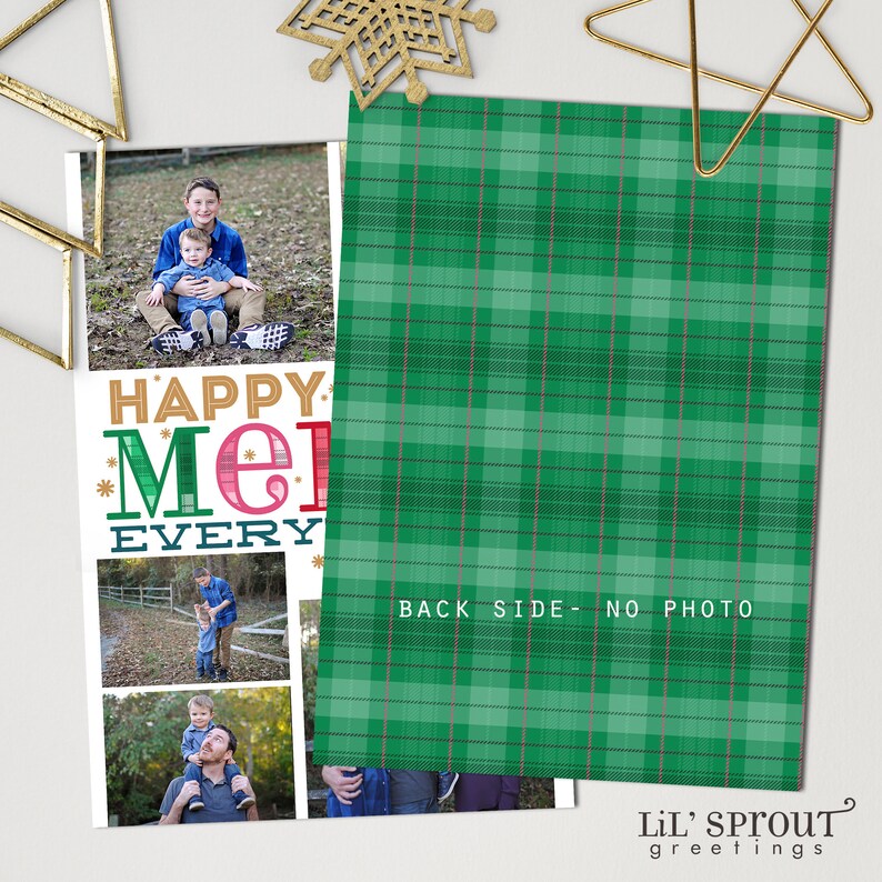 Merry Everything Printable Holiday Card 6 Photo Christmas - Etsy
