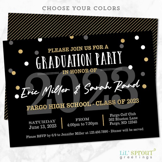 Printable Graduation Invitation - Joint Graduation Party Invitation ...