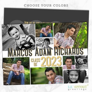 5x7 Inch Photo Collage Graduation Announcement Childhood & - Etsy