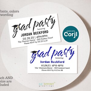 Graduation Insert Card Template, Grad Party Announcement Insert ...