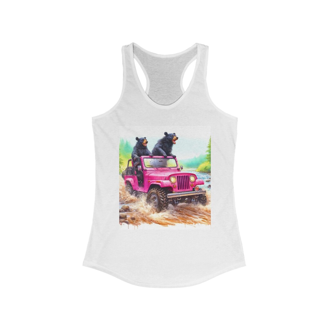 Jeep Bears Tank, Black Bear Tank , Pink Jeep Tank - Etsy