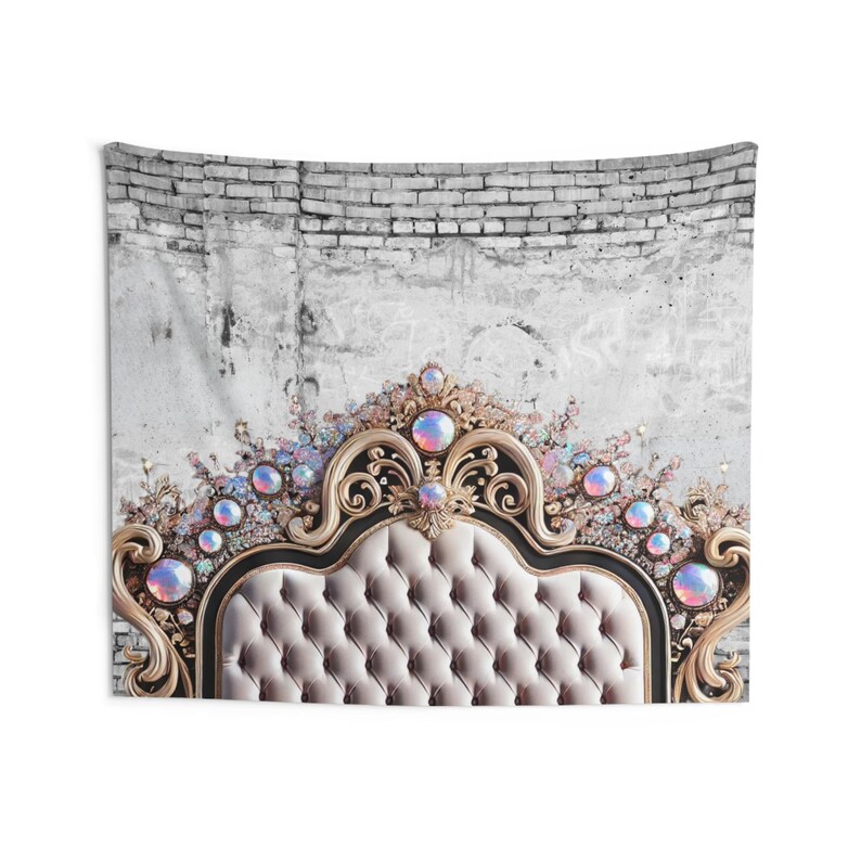 Boudoir Backdrop: Glam Rhinestone Bed Iridescent Diamonds Headboard ...