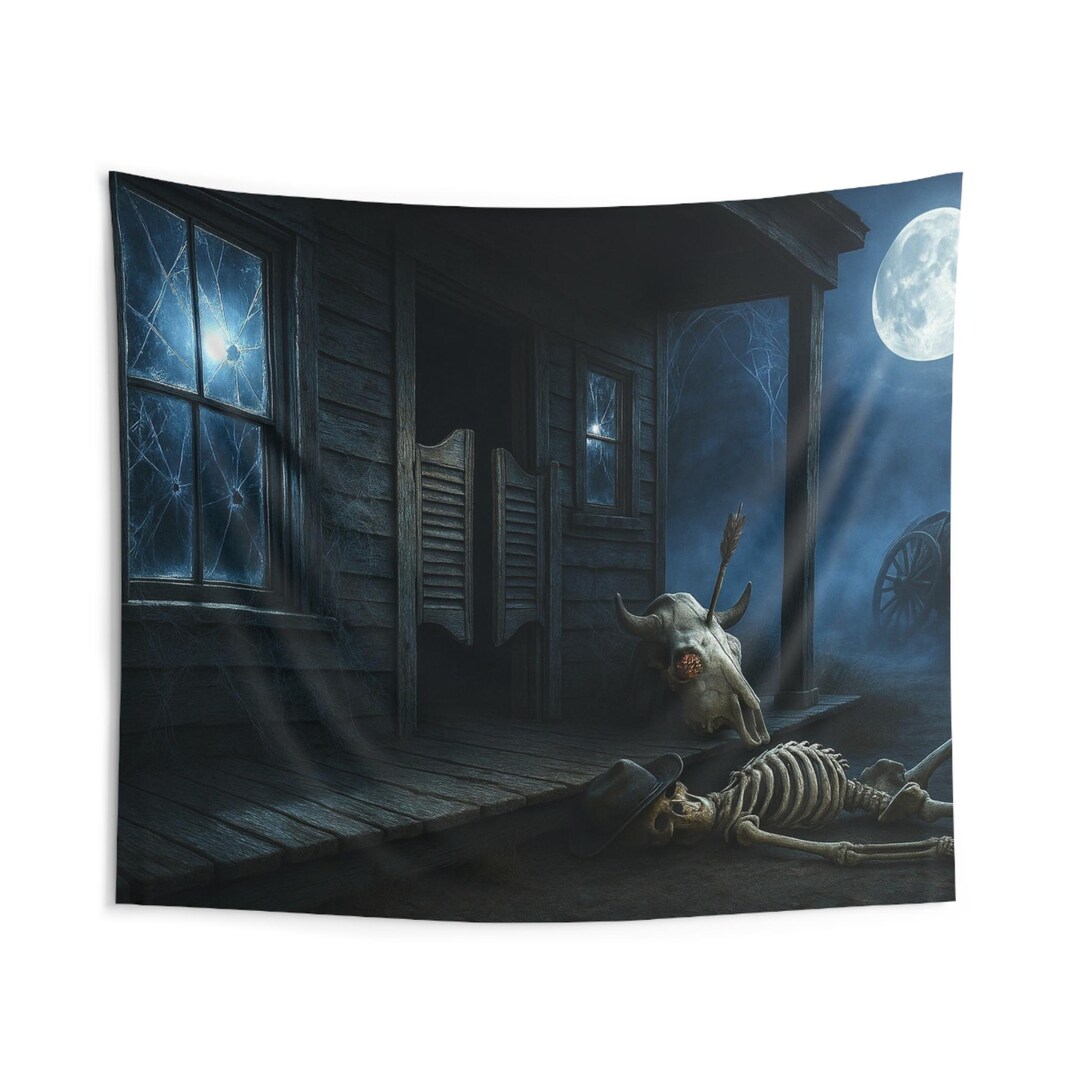 Gothic Ghost Town Indoor Wall Tapestries, Photography Backdrop, Haunted ...