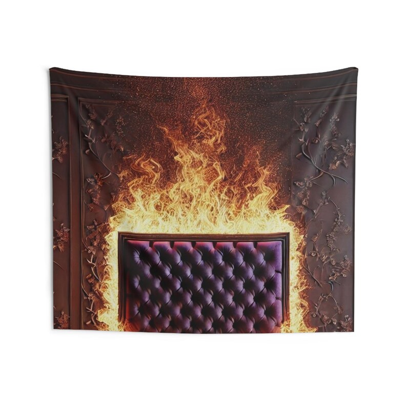 Flaming Boudoir Backdrop: Fire Headboard Valentines Backdrop Mansion ...