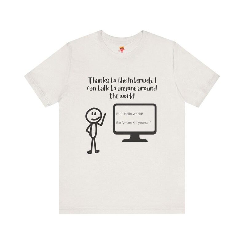 Interweb T-shirt Stick Figure by Computer Funny Graphic Tee Humorous ...