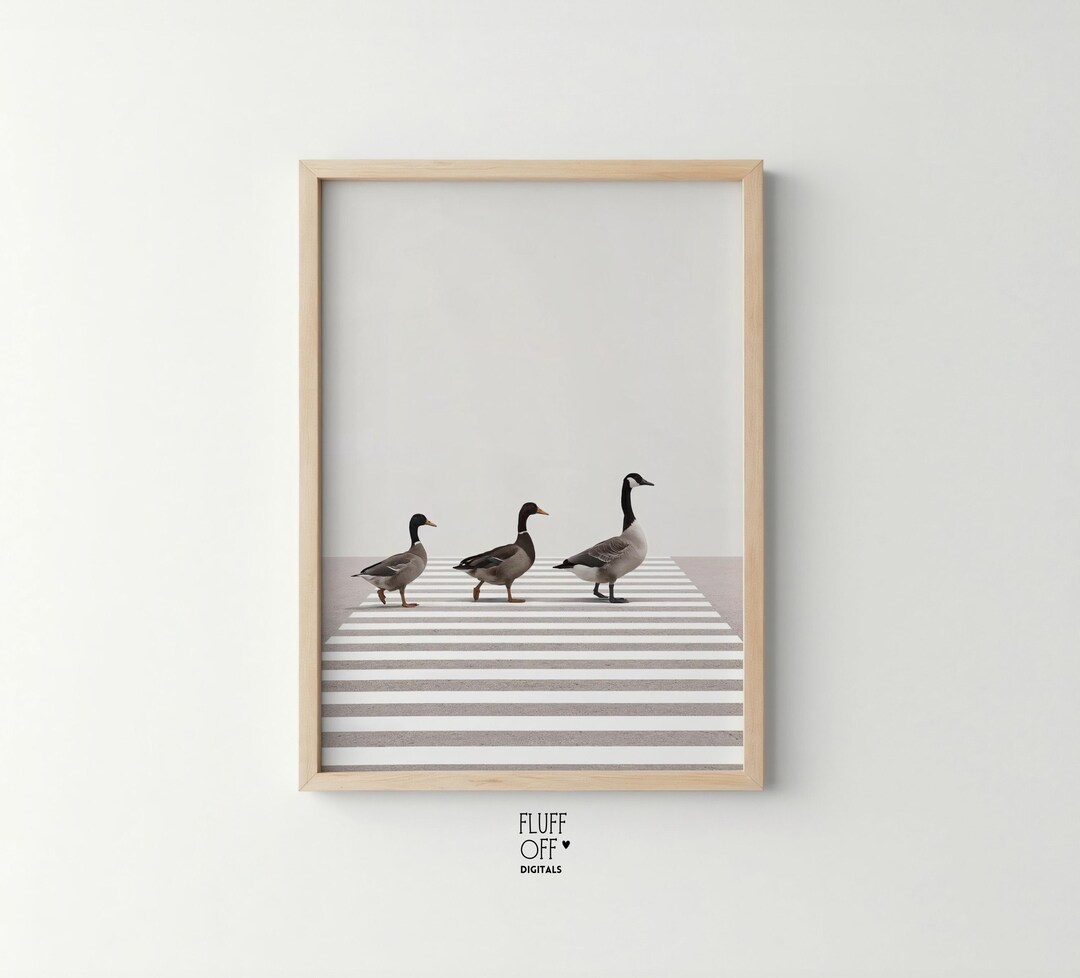 Printable Modern Geese Wall Art - Minimalist Goose Composition, Playful ...