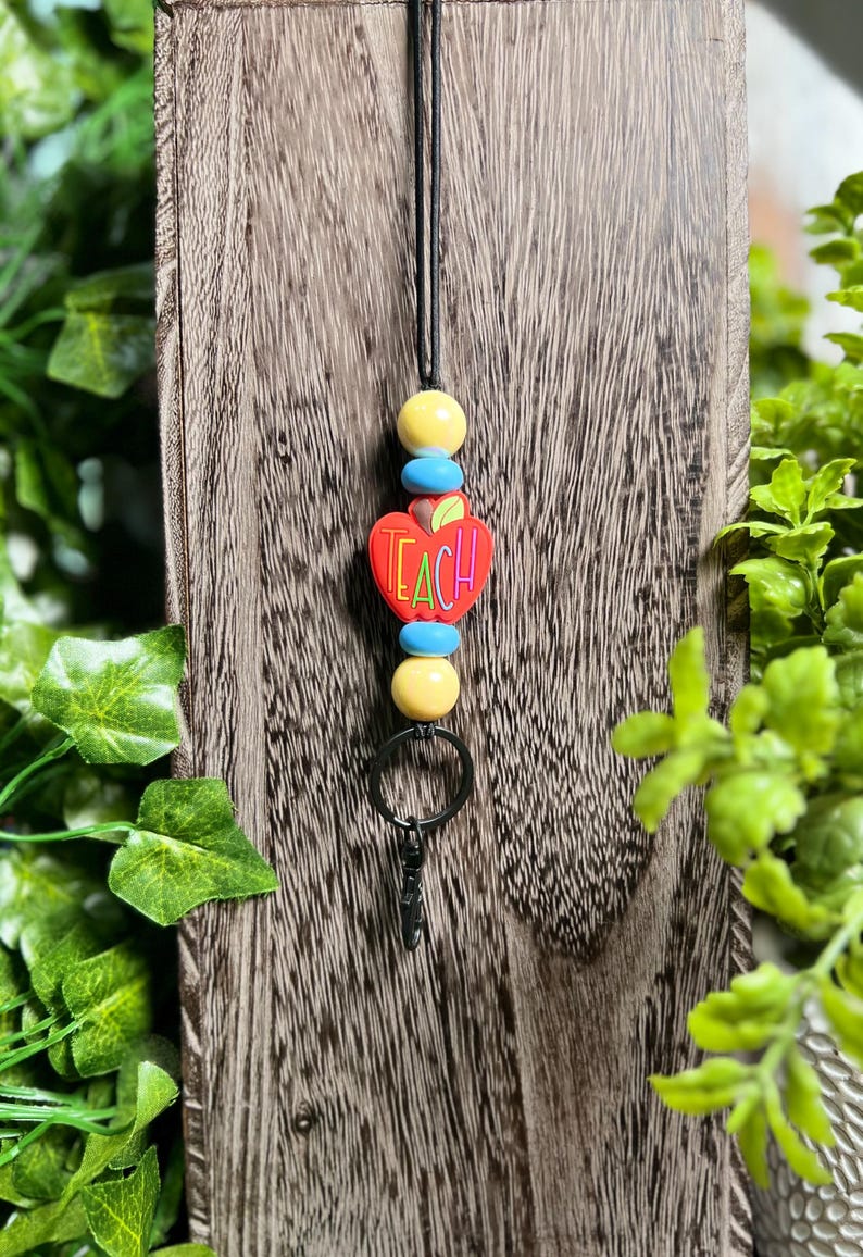 Teach Apple Lanyard for Teachers - Etsy