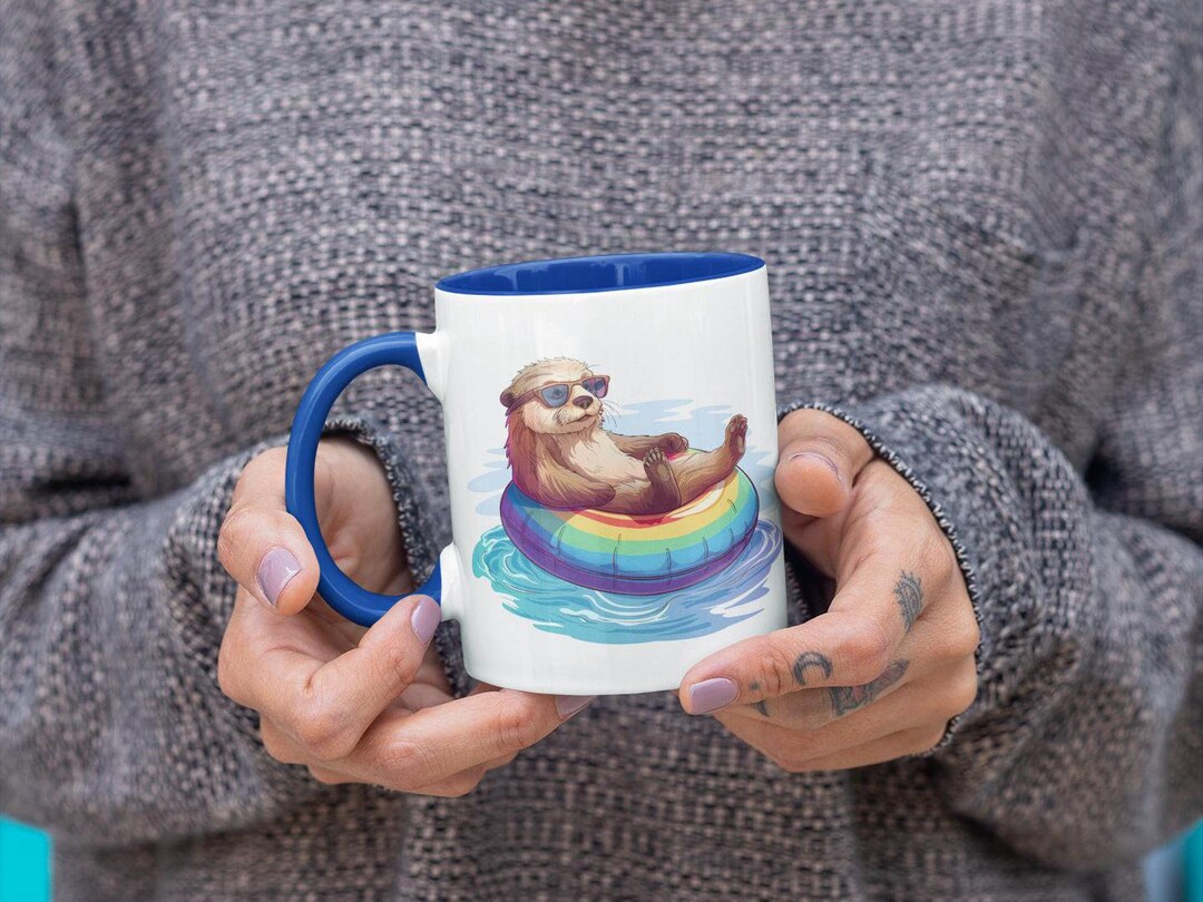 Gay Pride Otter Mug | Chill Sea Otter LGBT Gift - Etsy