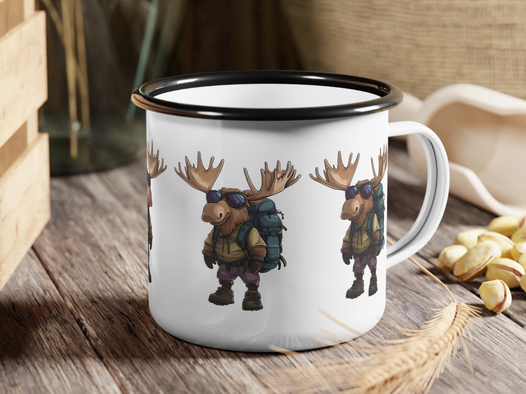Moose Guides 12oz Steel Enamel Glazed Camp Cup Durable Hiking Camping ...