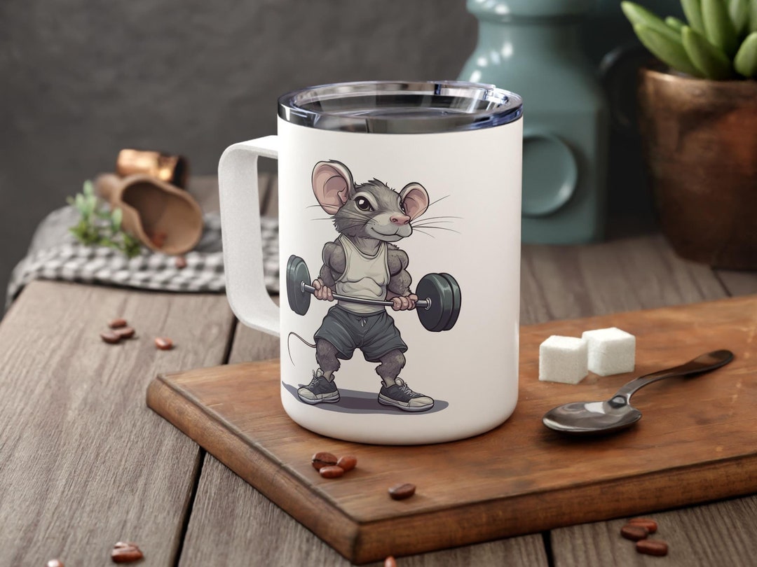 Mouse Power 10oz Stainless Steel Insulated Coffee Mug With Lid Morning ...