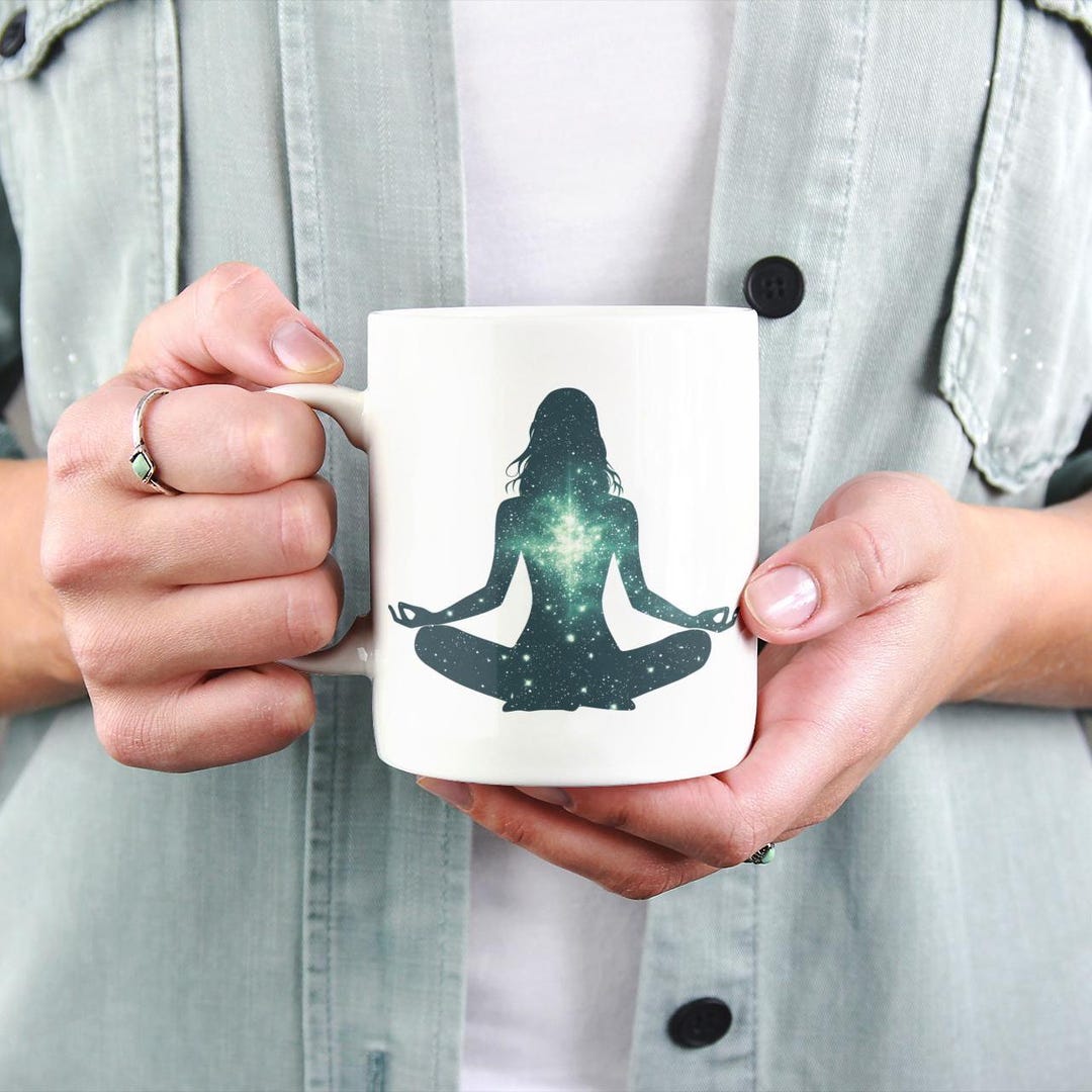 Heart Chakra Meditation Accent Ceramic 11oz 15oz Coffee Mug for ...