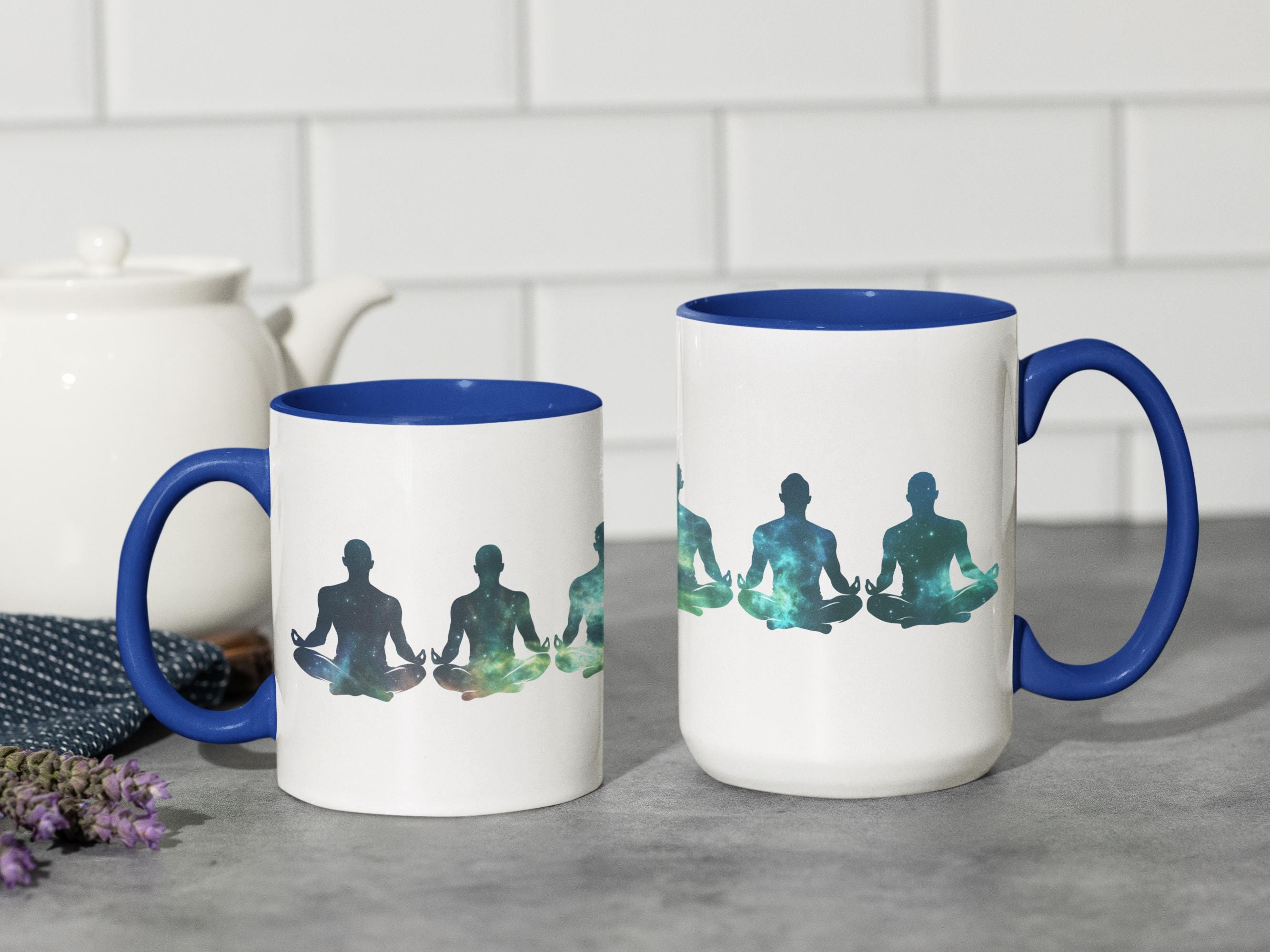Men in Meditation Mug: Space Theme Zen Gift - Etsy