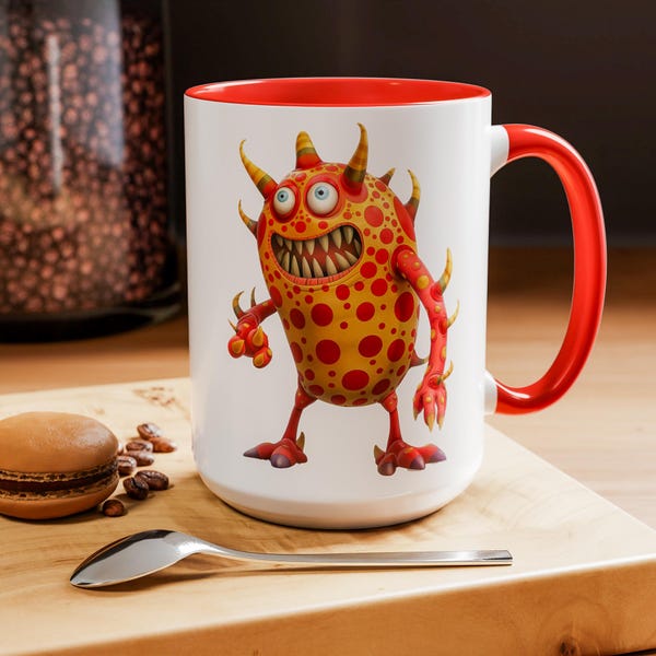 Purple Monsters Accent Ceramic 11oz 15oz Coffee Mug for Monster Lover ...