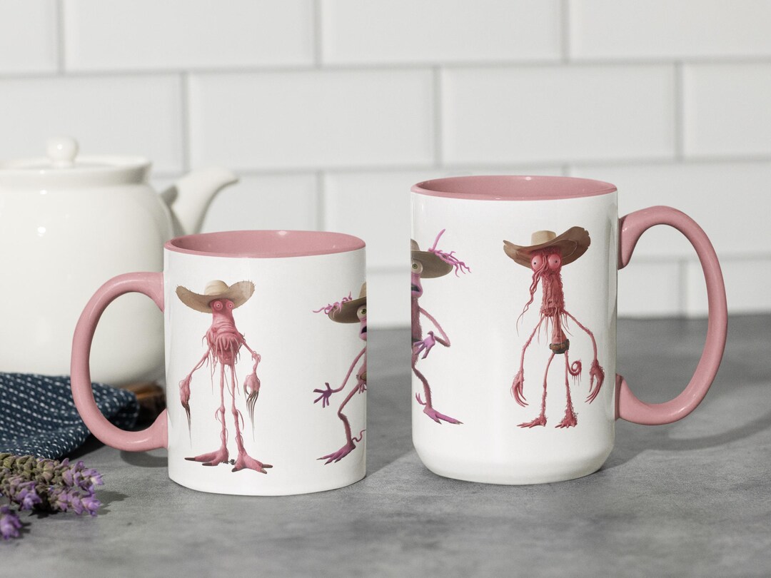 Pink Cowboy Monster Coffee Mug: Funny Western Office Gift - Etsy