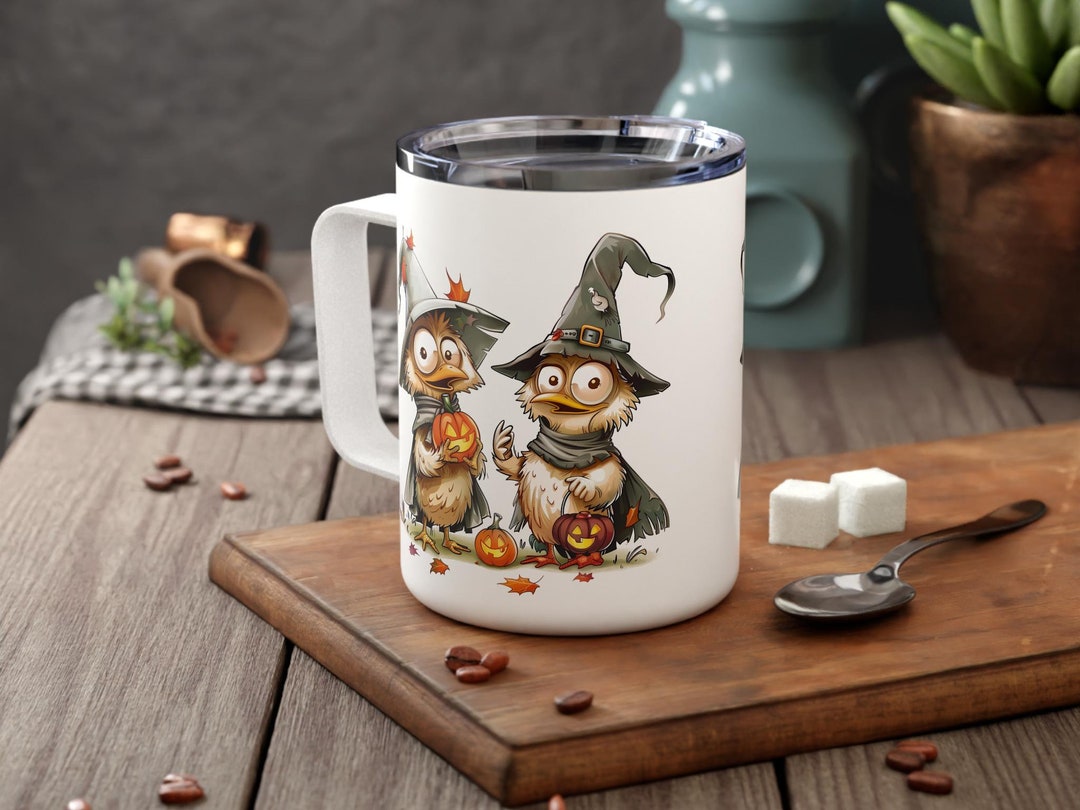 Funny Chicken Trick or Treat Mug: 10oz Insulated Stainless Steel Coffee ...
