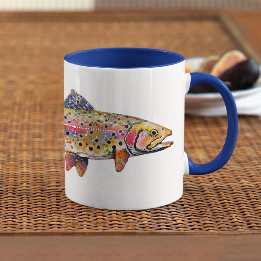 Rainbow Trout Ceramic Mug: Fly Fishing Gift, Nature Adventure Lover - Etsy